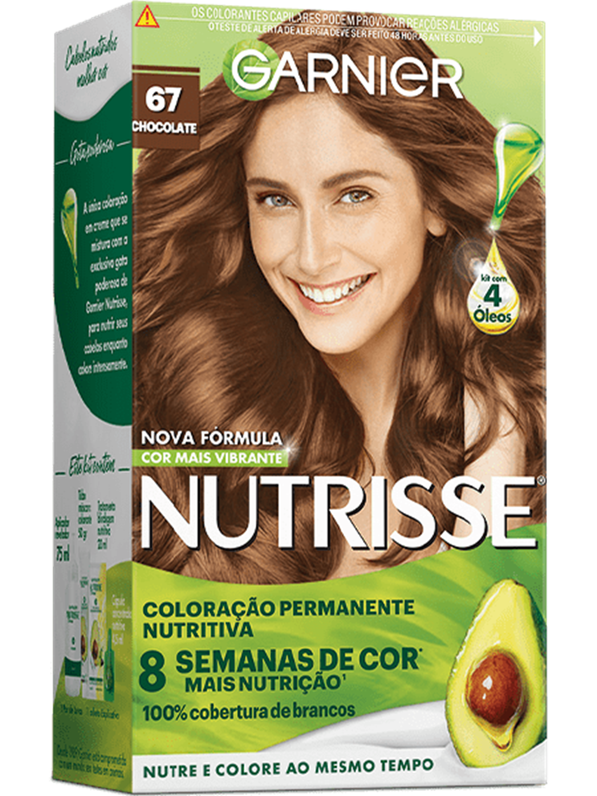 Tonalidades Castanhas: Chocolate, louro escuro dourado e acaju|Garnier